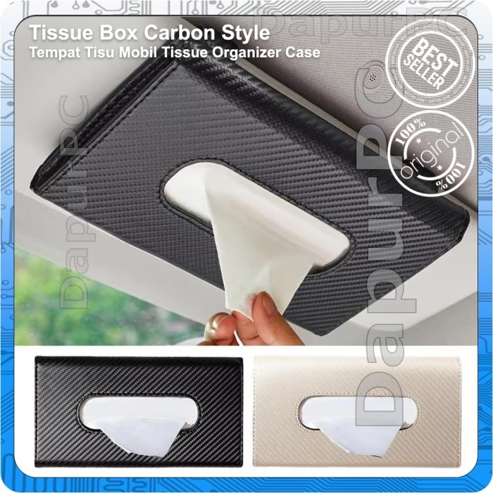 Jual Tissue Box Carbon Style Tempat Tisu Mobil Tissue Organizer Case ...