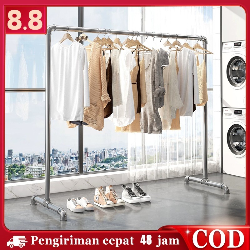Jual GT69U Weme Stand hanger Tabung baja Rak Gantungan Baju Besi ...