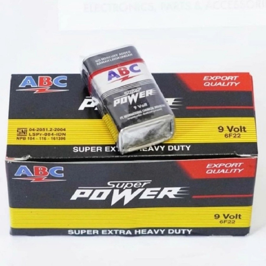 Jual Baterai Batrai Batre ABC 9V 9Volt 9 Volt Batre Kotak Super Power ...