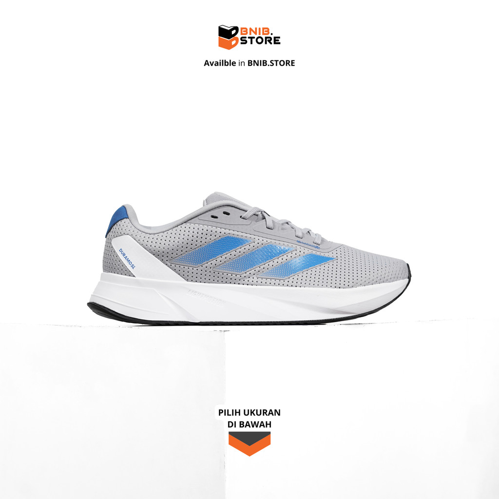 Jual Sepatu Lari Pria Adidas Duramo SL Grey White Blue [IE9693 ...