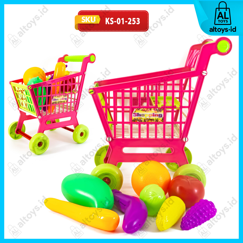 Jual Troli Dorong Shoping Super Market Shopping Cas Toys Troly Masak ...