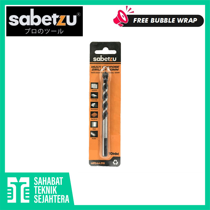 Jual SABETZU Mata Bor Multi Material 10mm Multi Fungsi Besi Kaca Plat ...