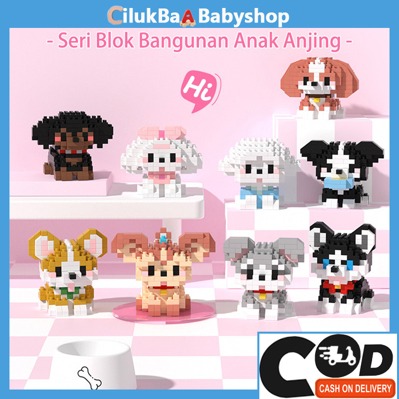 Jual CILUKBA TOYS - Puzzle Block Hachimi Dog & Cat Block Balok susun ...