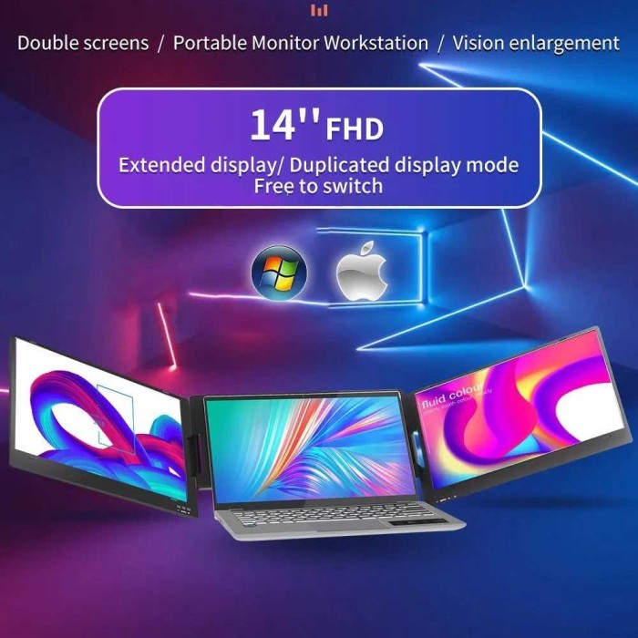 Jual Dual Screen Monitor Portable 14 Inch IPS 360 Folding 1920*1080 ...