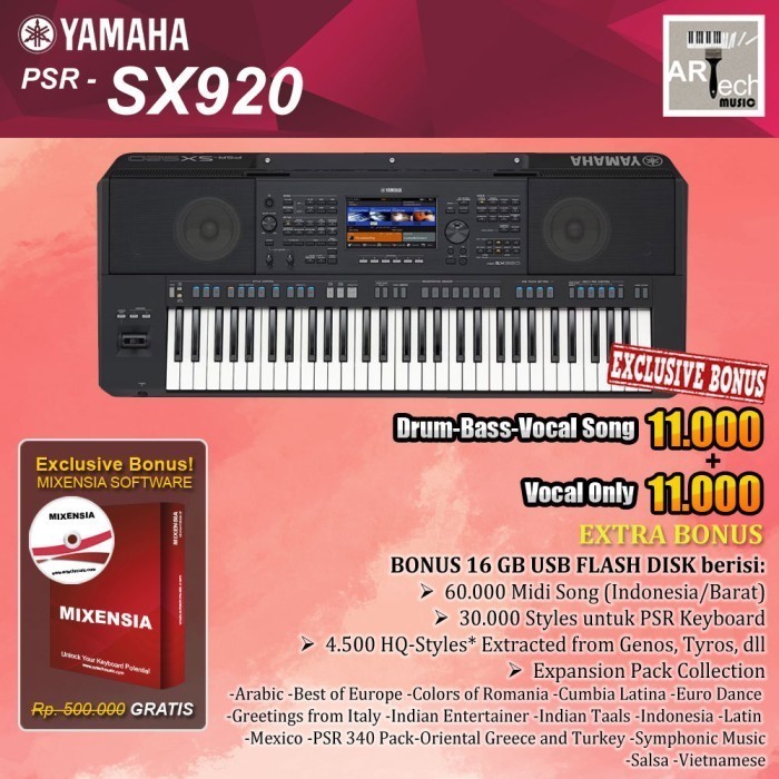 Jual Keyboard Yamaha PSR SX920 Arranger/ PSRSX920/ PSR SX 920 Garansi ...