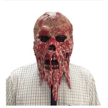 Jual Topeng seram hantu zombie tengkorak daging meleleh latex halloween ...