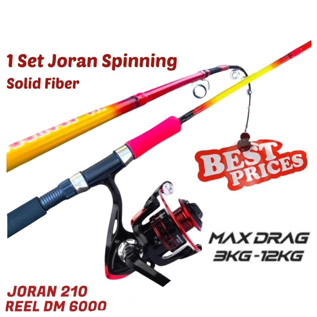 Jual 1 Set Paket Joran Max Drag 16Kg 150-210 cm Lengkap Reel Pancing Spinning Rod Siap Pakai ...