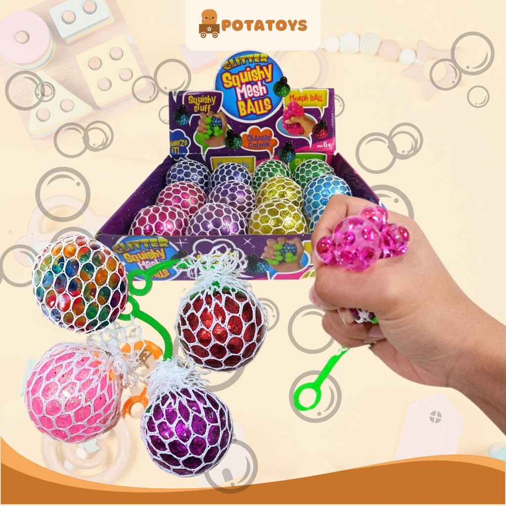 Jual [ POTATOYS ] Mesh Squishy Ball / Mainan Squishy Bola Anti Stress ...