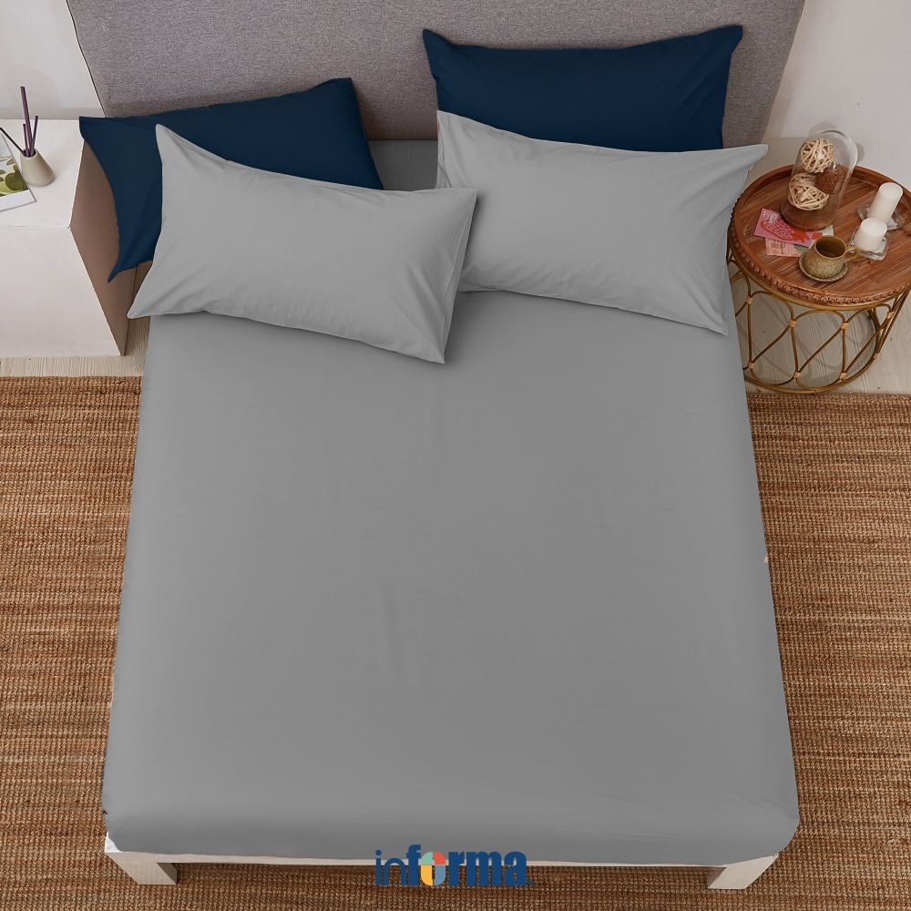 Jual Informa Linotela Seprai Katun Fitted - Abu-Abu Sprei Seprai ...