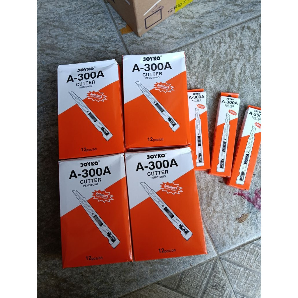 Jual GROSIR 1LUSIN 12 PCS Cutter joyko A 300 A autolock cuter joyko ...