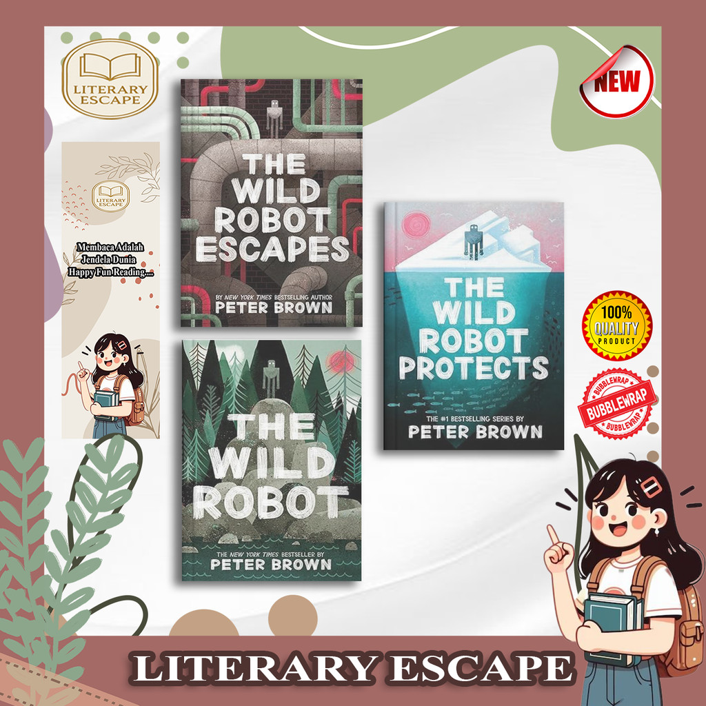 Jual The Wild Robot Series 3 Books Collection Set By Peter Brown (The ...