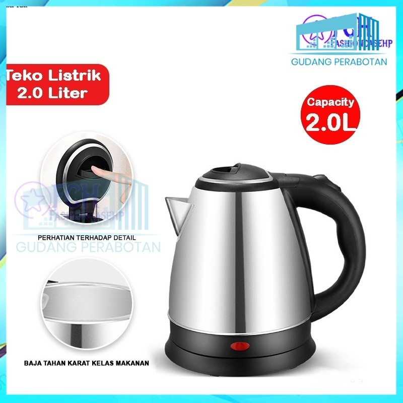 Jual GP Teko Listrik 2 Liter Full Stainless Steel Pemanas Air Electric ...
