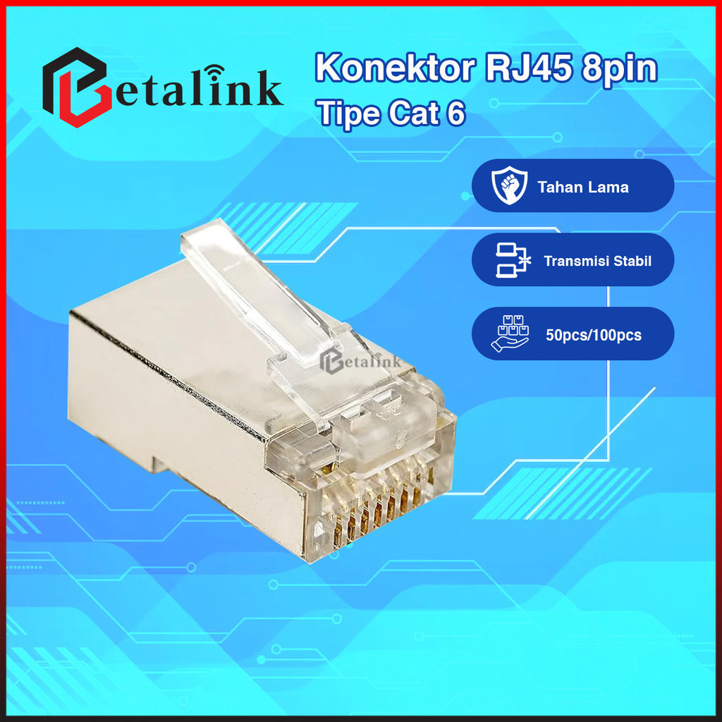 Jual [NEW] Connector RJ 45 Cat6 metal - Connector RJ 45 Cat 6 metal ...