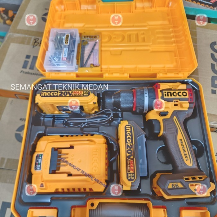 Jual CIDLI20668 CORDLESS BOR IMPACT BATERAI BETON BRUSHLESS 13mm 20V INGCO | Shopee Indonesia
