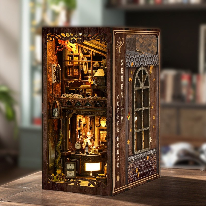 Jual DIY Wooden Book Nook Serenity Coffee House Figurines Miniatures ...