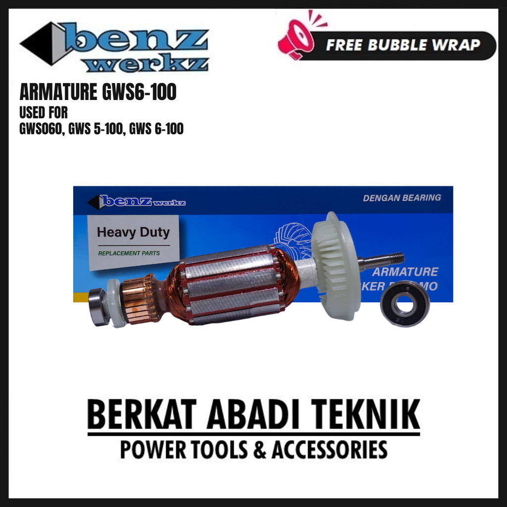 Jual BENZ Armature GWS 060 6-100 5-100 Angker Mesin Disc Grinder 4 Inch ...