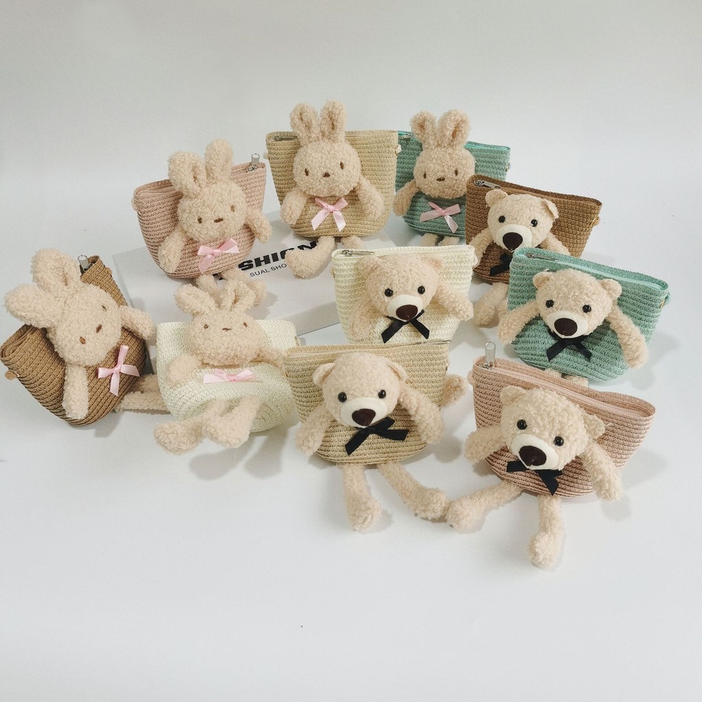Jual TAS SELEMPANG ANAK CEWEK HARA BEAR AND BUNNY TAS JERAMI GAYA ...
