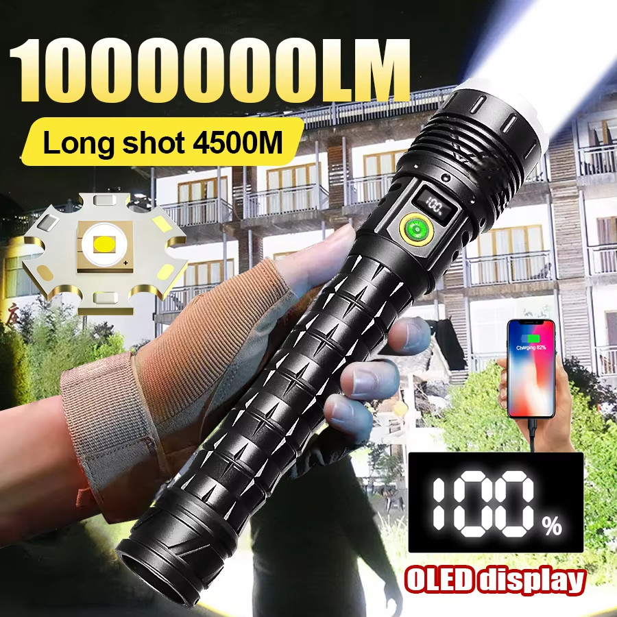 Jual 10000mAh High Power Led Flashlight 5000M Long Range Torch ...