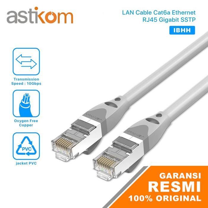Jual Kabel LAN Vention Cat6A SFTP Patch Cable 10-50M Gray IBH | Shopee ...