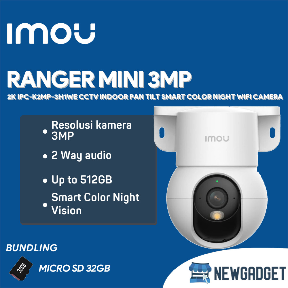 Jual IMOU RANGER MINI 3MP 2K IPC-K2MP-3H1WE CCTV INDOOR PAN TILT SMART ...