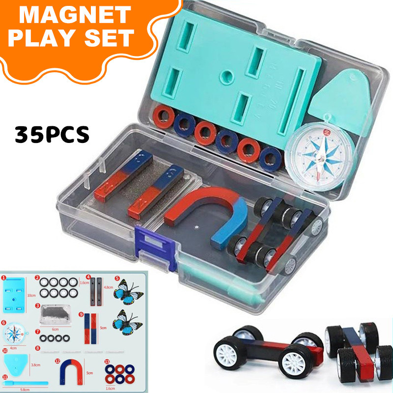 Jual 35PCS Set Magnet Alat Peraga Pengujian Sains Set Daya Tarik Magnet ...