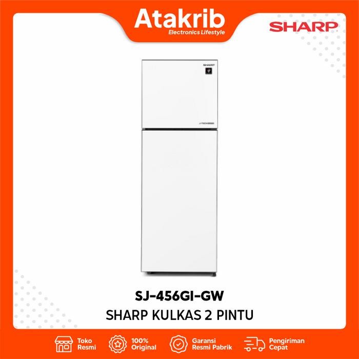 Jual SHARP KULKAS 2 PINTU SJ-456GI-GW Magic Note SHINE Glass Door J-Tech Inverter 329L | Shopee ...