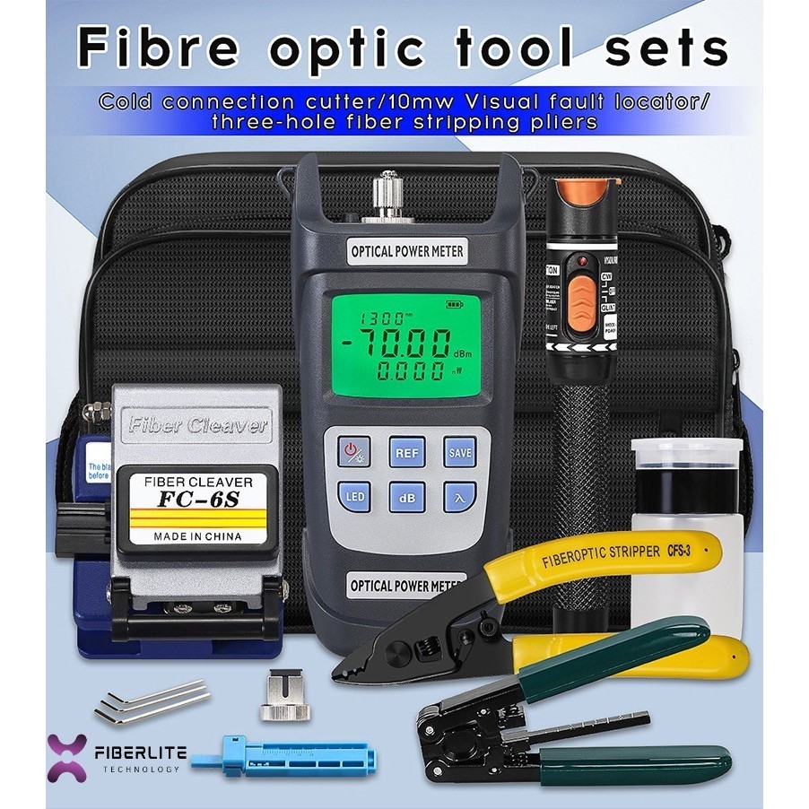 Jual Fiber Optic FTTH Tool Kit FC-6S Fiber Cleaver Optical Power Meter ...