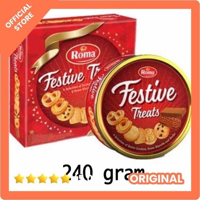 Jual Roma Festive Treats biskuit kaleng 240gram | Shopee Indonesia