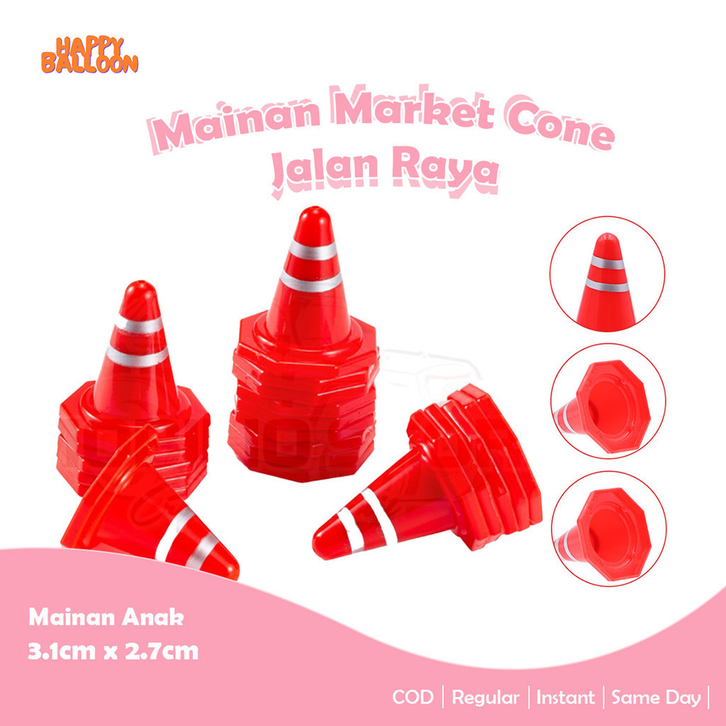 Jual HappyBalloon Mainan Maket Cone Jalan Raya Merah Kerucut Safety ...