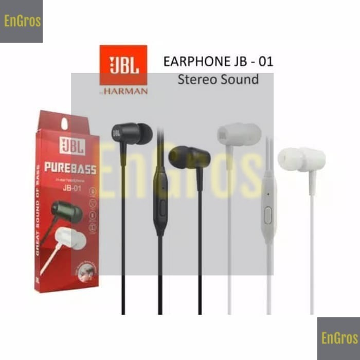 Jual JB01 Earphone Handsfree JB 01 JB-01 Headset JB-01 PureBass Universal Headset Mic Hetset ...