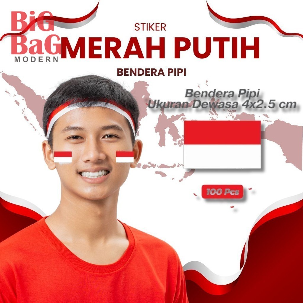 Jual Stiker Pipi Merah Putih 100 Pcs Sticker Agustusan Stiker Tempel ...