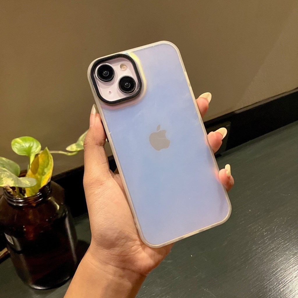 Jual Square Edge Hologram Plain Case Compatible with iPhone 7 8 Plus X ...