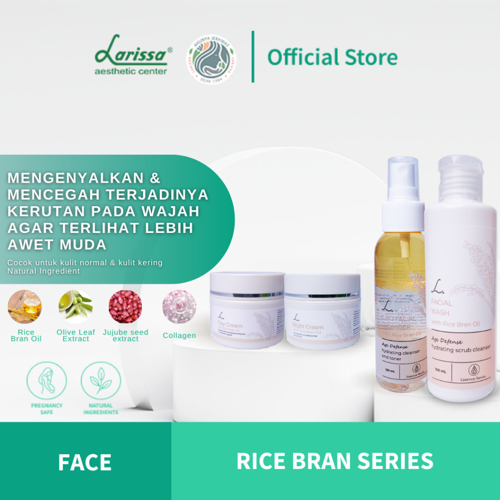 Jual Larissa Paket Rice Bran Series ( Anti kerut & Meregenerasi kulit ...