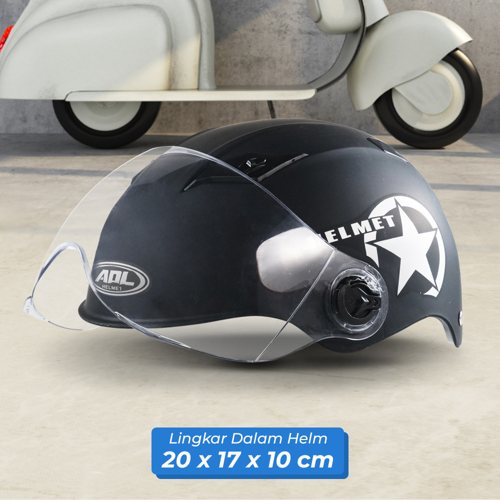 Jual Helm Sepeda Skuter Elektrik Half Face Visor Helmet | Shopee Indonesia