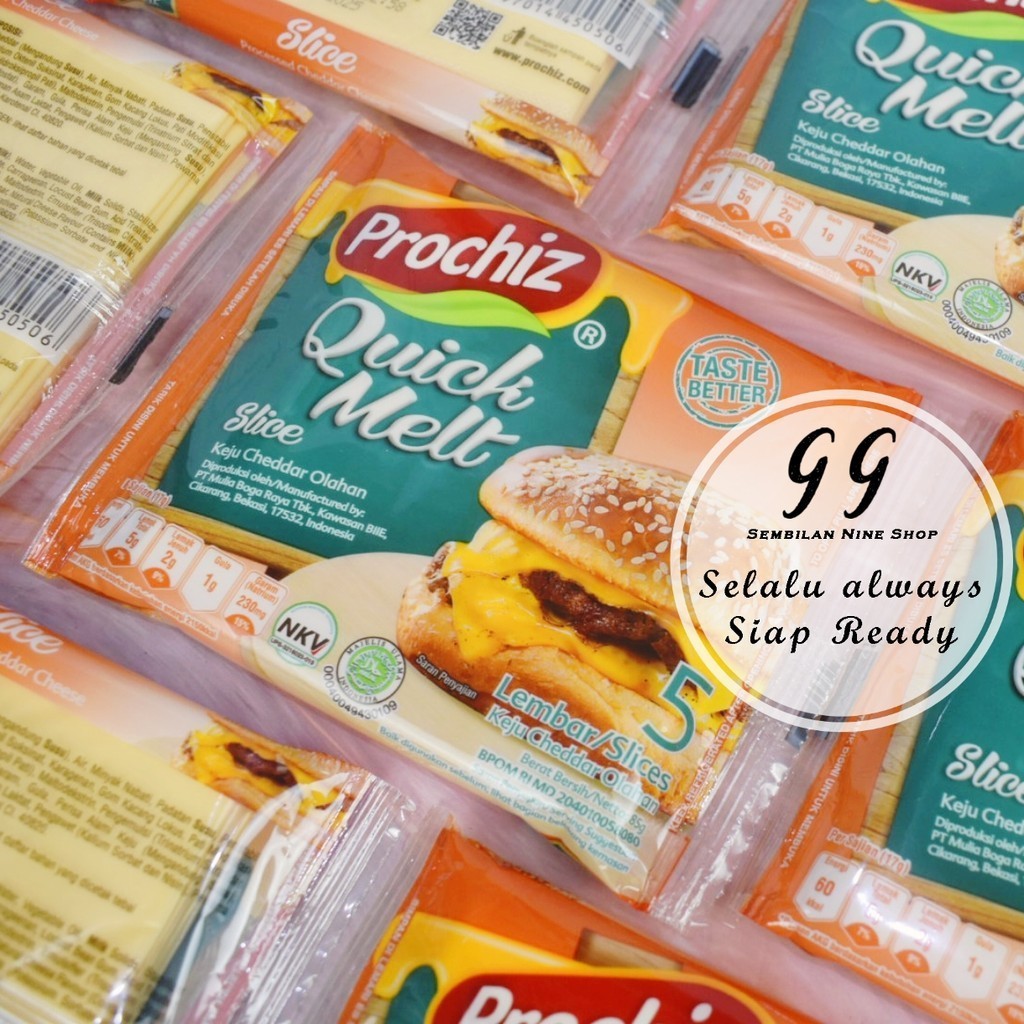 Jual PROCHIZ Slice QUICK MELT 5 LEMBAR Keju Cheddar Cheese Slices ...