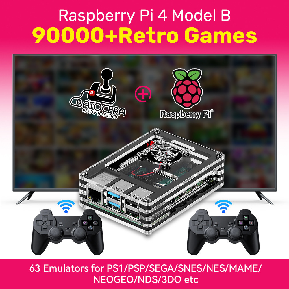 Jual Raspberry Pi 4 Model B with 90000+Retro Games Batocera System Mini PC/Video Game Consoles ...
