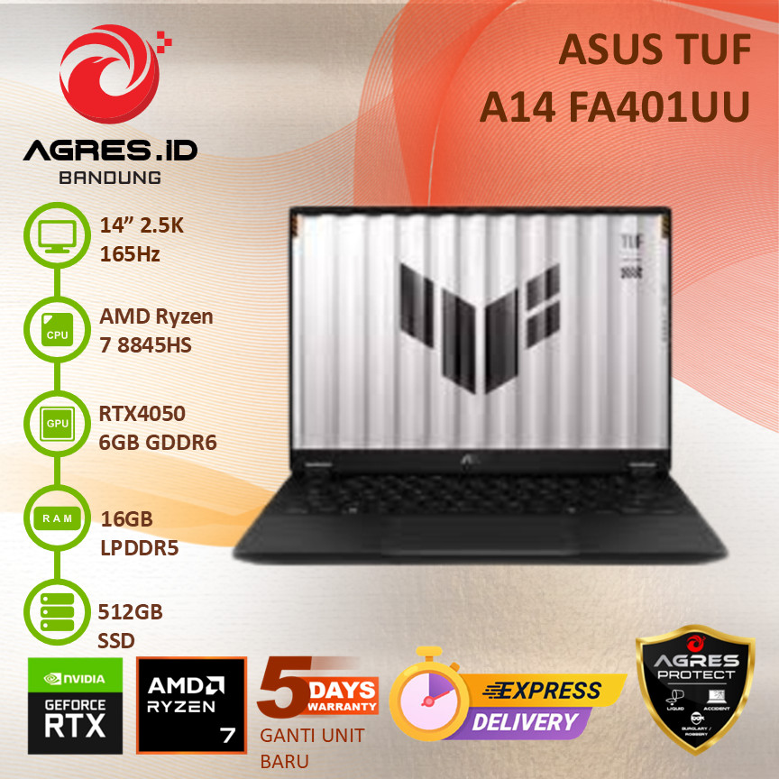 Jual ASUS TUF A14 FA401UU RYZEN 7 8845HS RTX4050 16GB 512GB 14"QHD ...