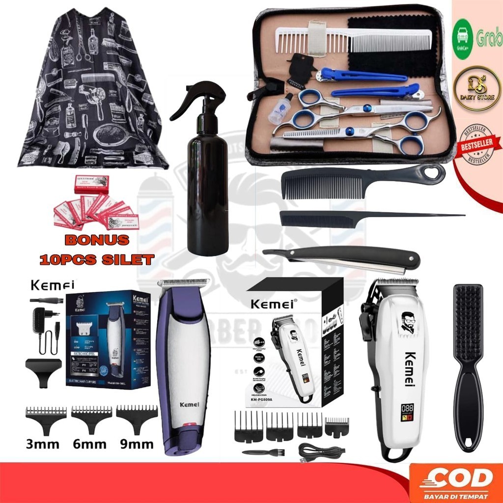 Jual [COD] Paket Alat Cukur Rambut Elektrik Kemei 809 Profesional ...