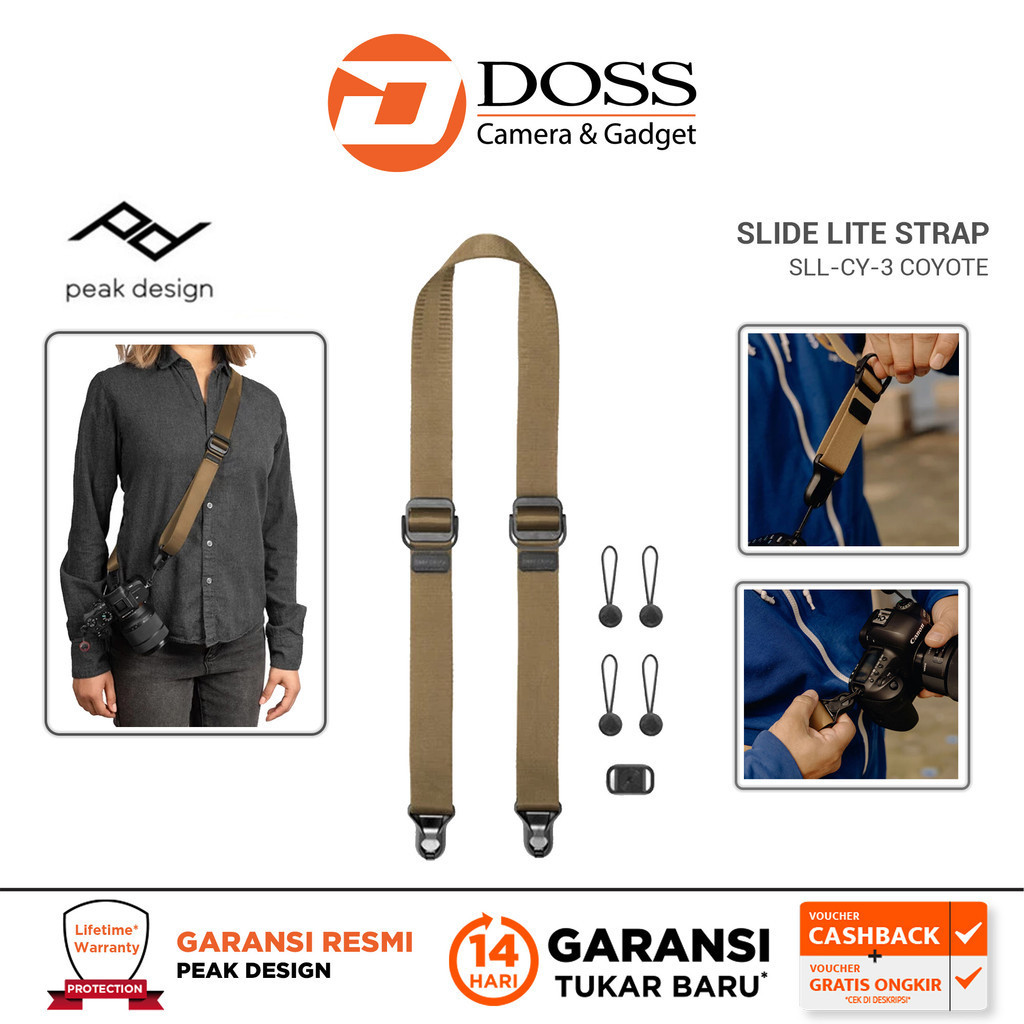 Jual Peak Design SLL-CY-3 Slide Lite Camera Strap Coyote Strap Kamera ...