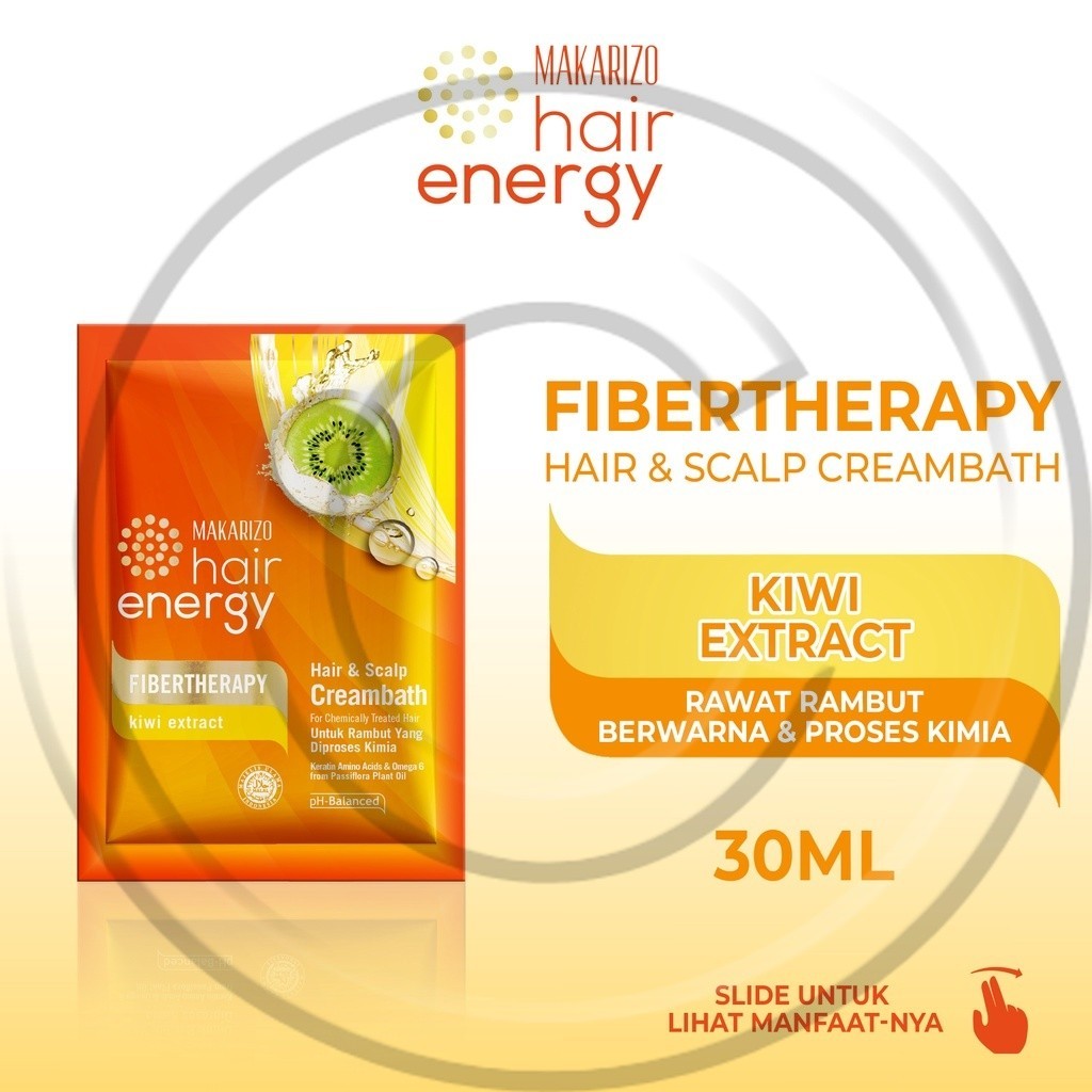 Jual Makarizo Hair Energy Fibertherapy Hair & Scalp Creambath Kiwi 30 ...