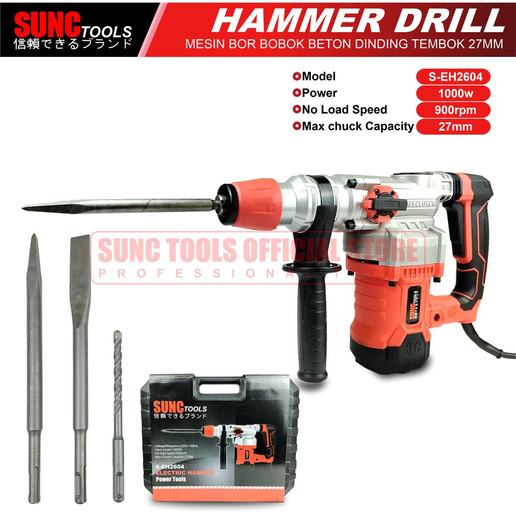 Jual SUNC TOOLS Mesin Bor Bobok Beton Dinding Tembok Hammer Drill 27mm ...