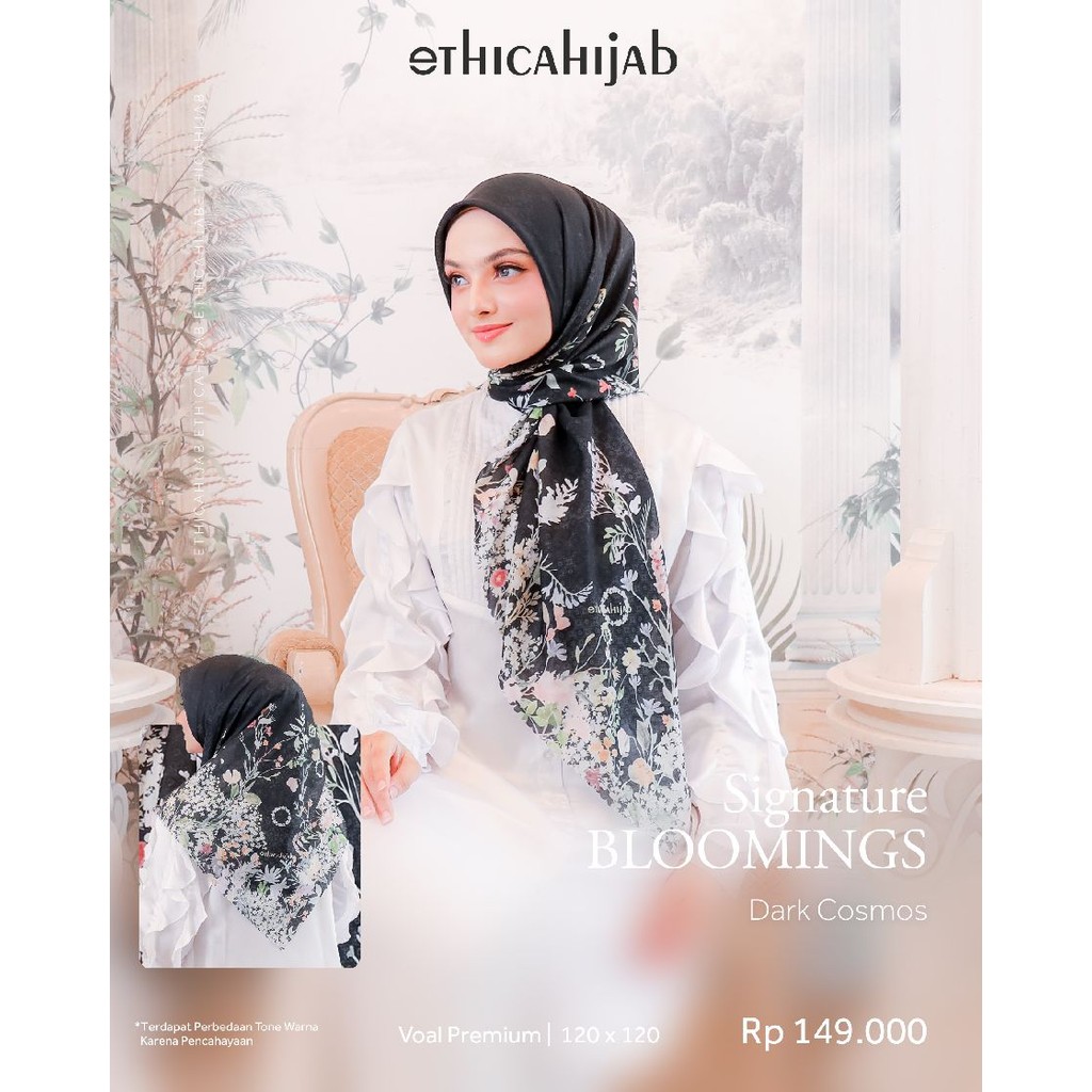 Jual ETHICA HIJAB Hijab Premium Signature Bloomings Hijab Segiempat ...