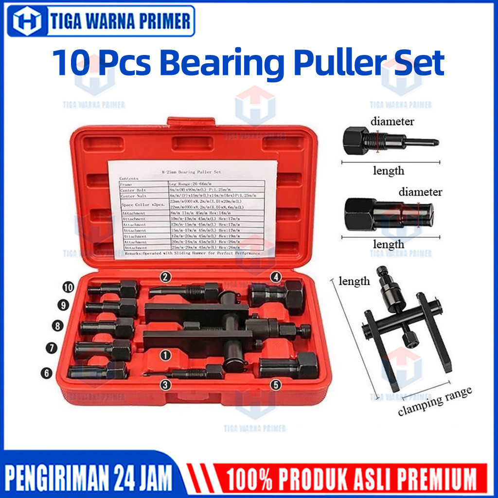 Jual Bearing Puller Set / 10 Pcs Set / 1 Treker 9 Pcs Pembuka Bearing ...