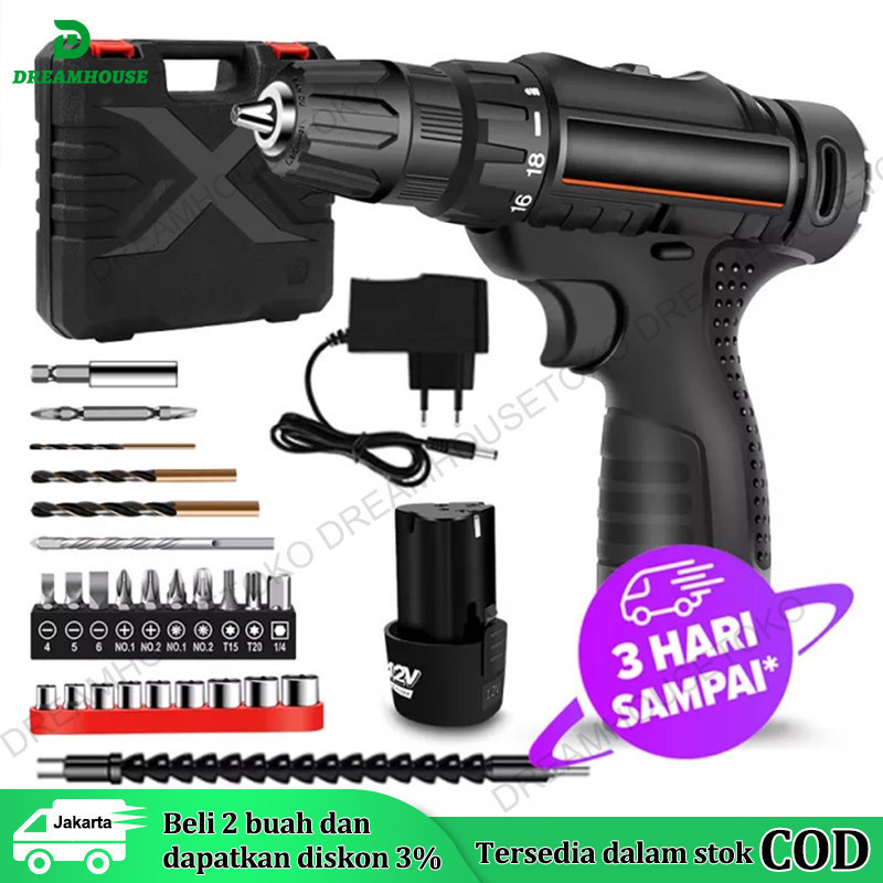 Jual Mesin Bor Cordless/Bor Baterai/ Bor Listrik/Beton Besi Kayu Dengan ...
