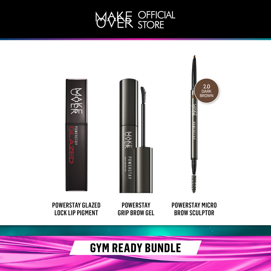 Jual MAKE OVER Daily Makeup Bundle - Powerstay Glazed Lock + Micro Brow ...