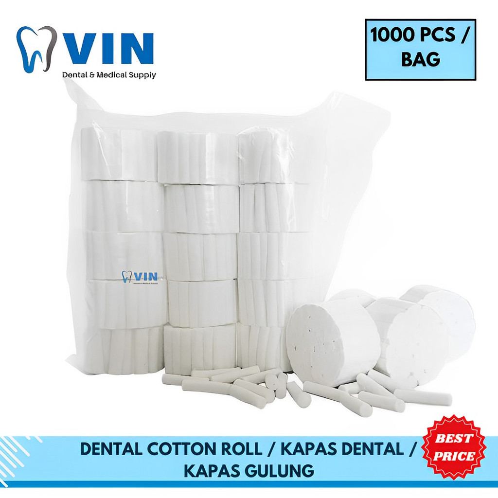 Jual Dental cotton roll / kapas gulung dental isi 1000 500 50 pcs ...