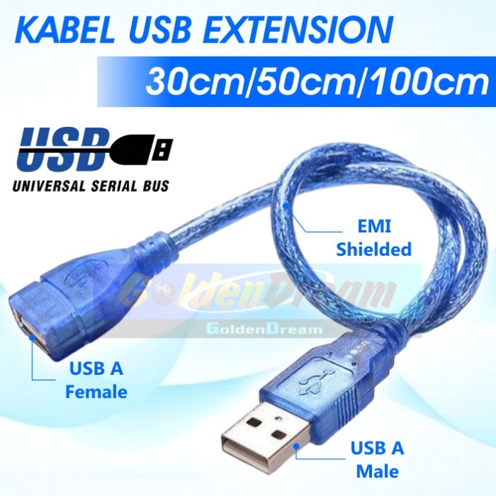 Jual Kabel Extension USB Jantan Betina Sambungan Perpanjang Penyambung ...