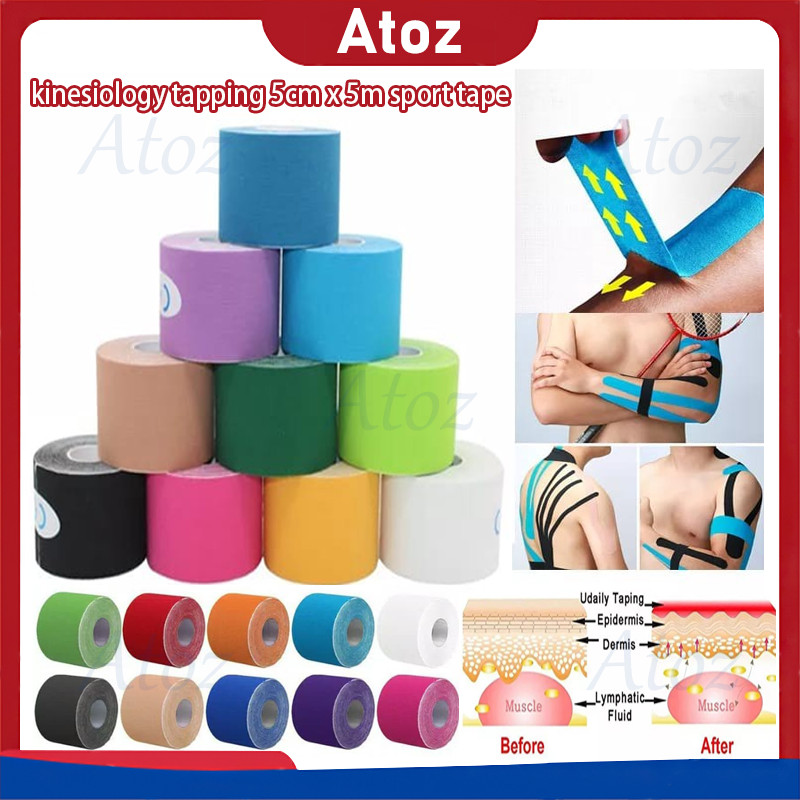 Jual kinesiology tapping 5cm x 5m sport tape/wrist tape aksesoris fitness olahraga/kinesiology ...