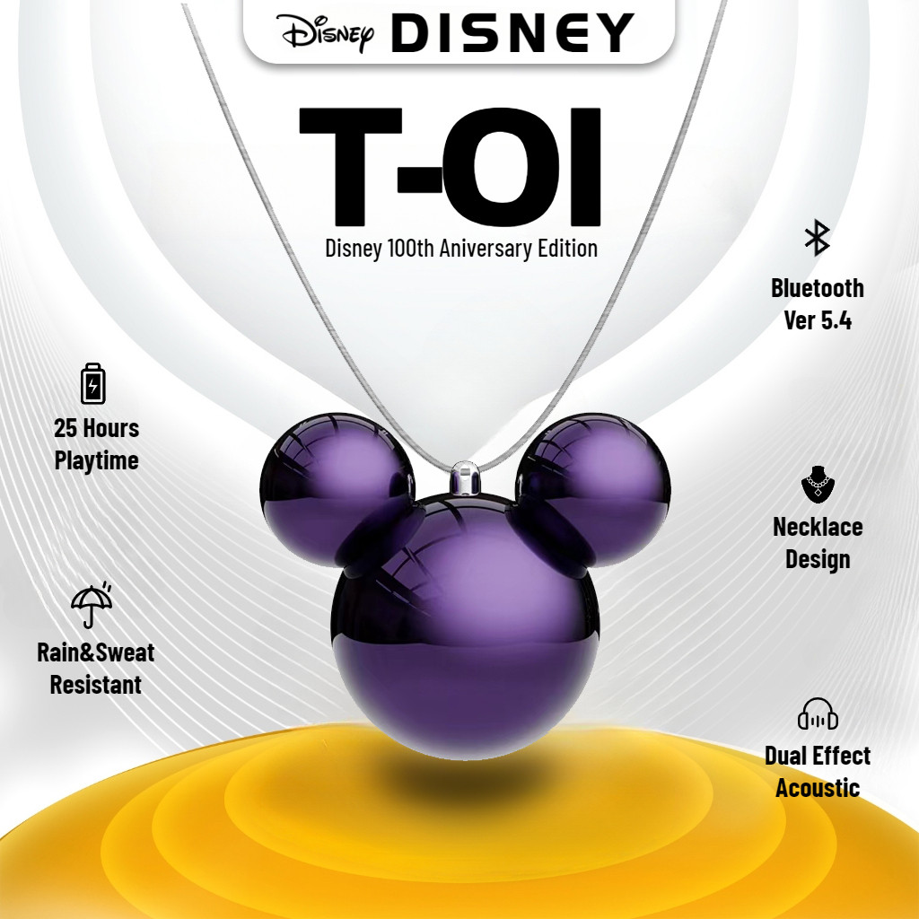 Jual Disney 100th Anniversary Mickey Necklace TWS Earbuds invisible in ...