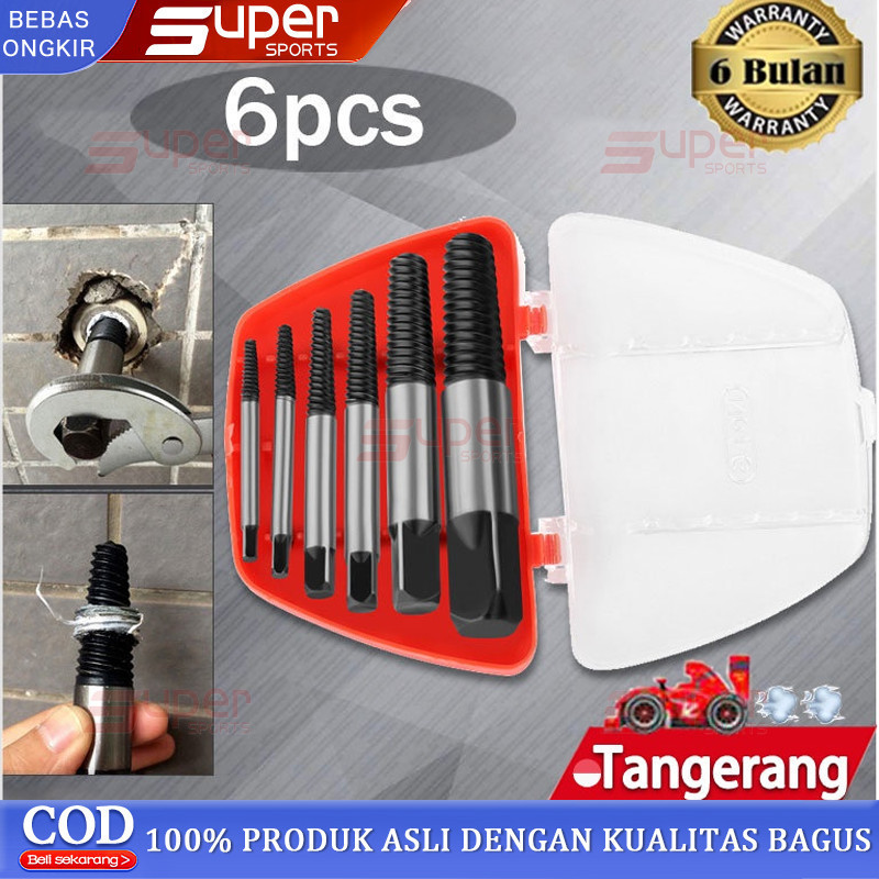 Jual Screw Extractor Set Mata Bor 6pcs Screw Extractor Set / Tap Balik ...